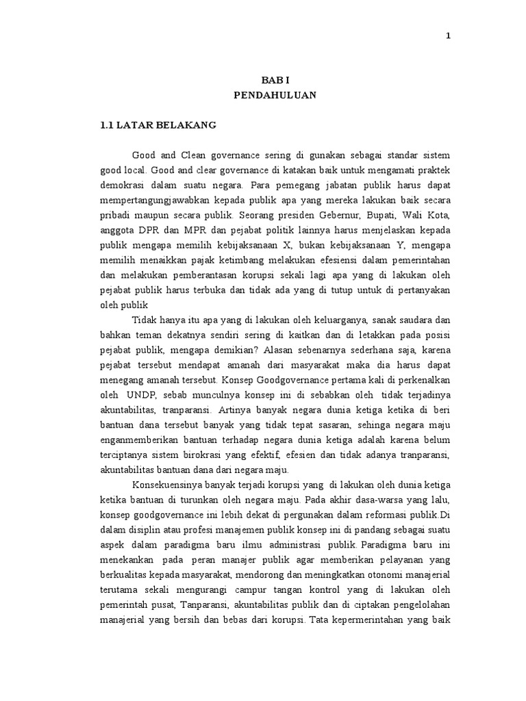 Prinsip Good and Clean Governance | PDF | Politik | Ilmu Sosial