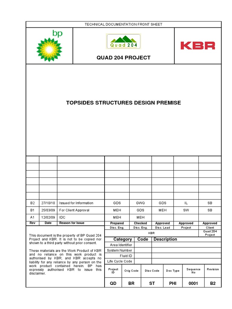 QD-BR-ST-PHI-0001 - B2 - Topside Structures Design Premise | PDF ...