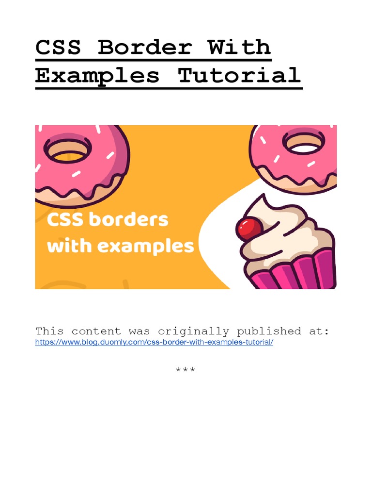 Css Border Examples Pdf Career Growth
