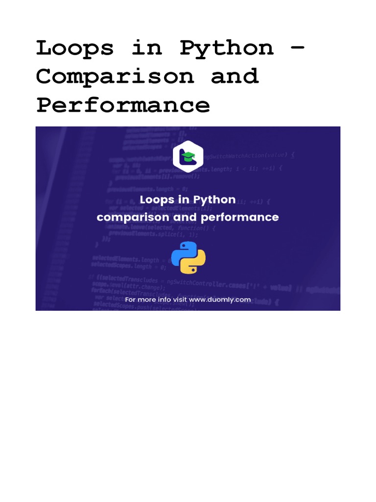 Python Faster For Loop | PDF | Python (Programming Language) | Control Flow Python Faster For Loop | PDF | Python (Programming Language) | Control Flow