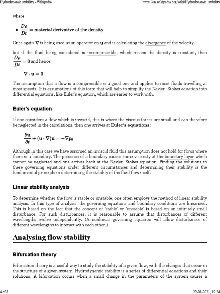 Hydrodynamic Stability | PDF