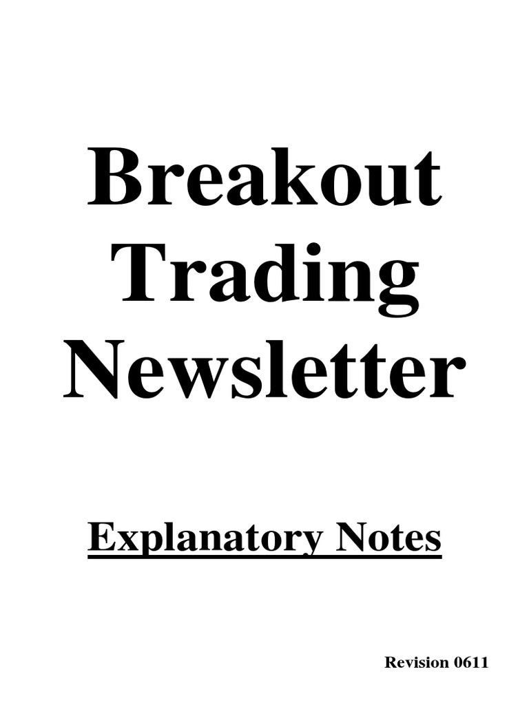 Breakout Trading Newsletter: Explanatory Notes | PDF | Financial ...