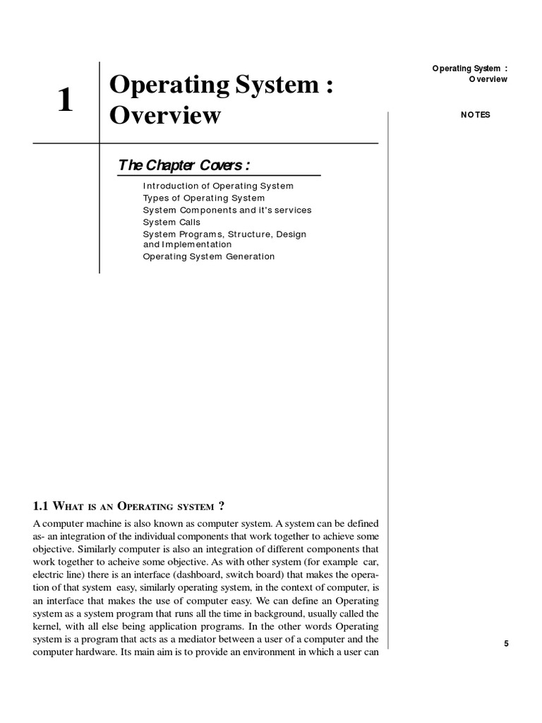 Operating System:: The Chapter Covers | PDF | Operating System ...