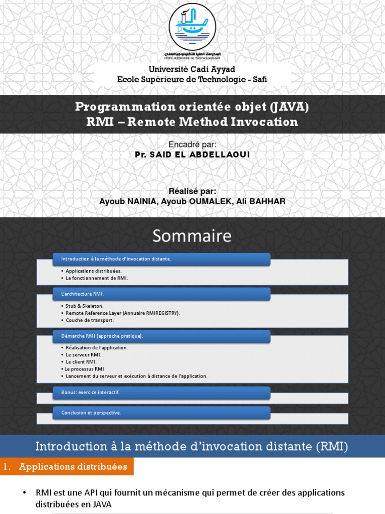 Architecture RMI en Java | PDF | Java (Langage de programmation) | Serveur (Informatique)