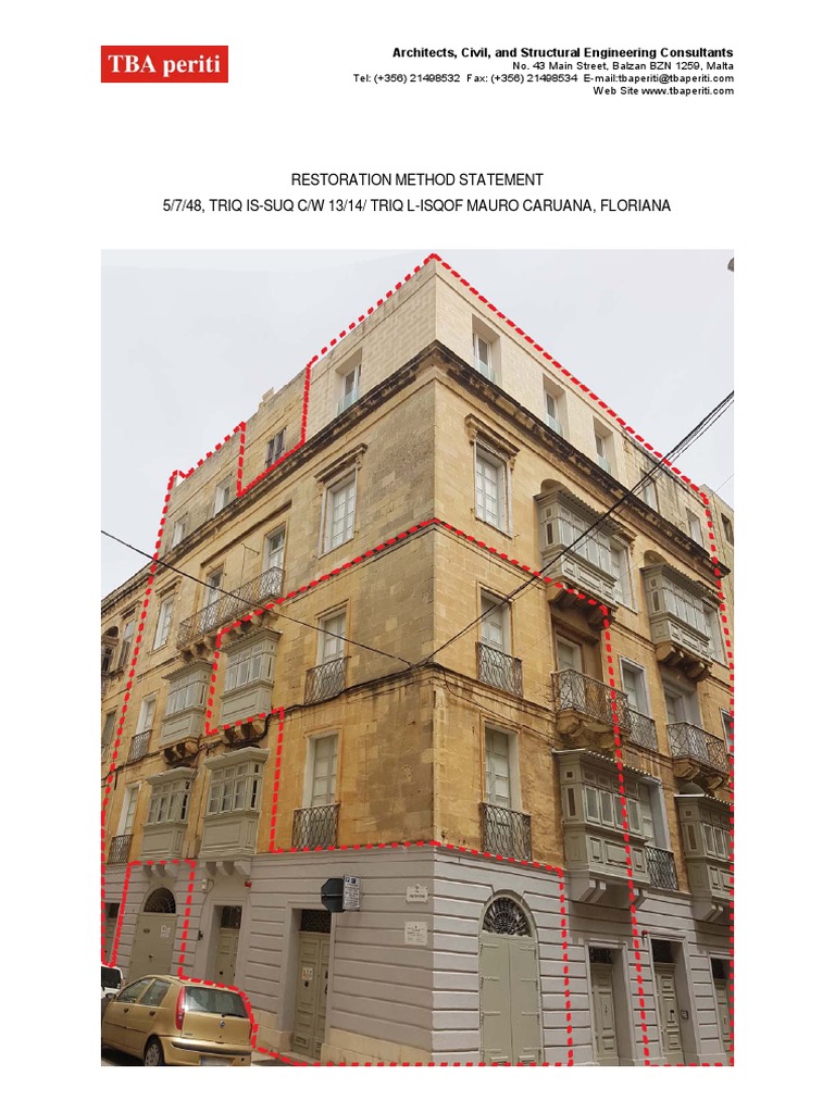 Facade Method Statement Malta | PDF | Mortar (Masonry) | Herbicide