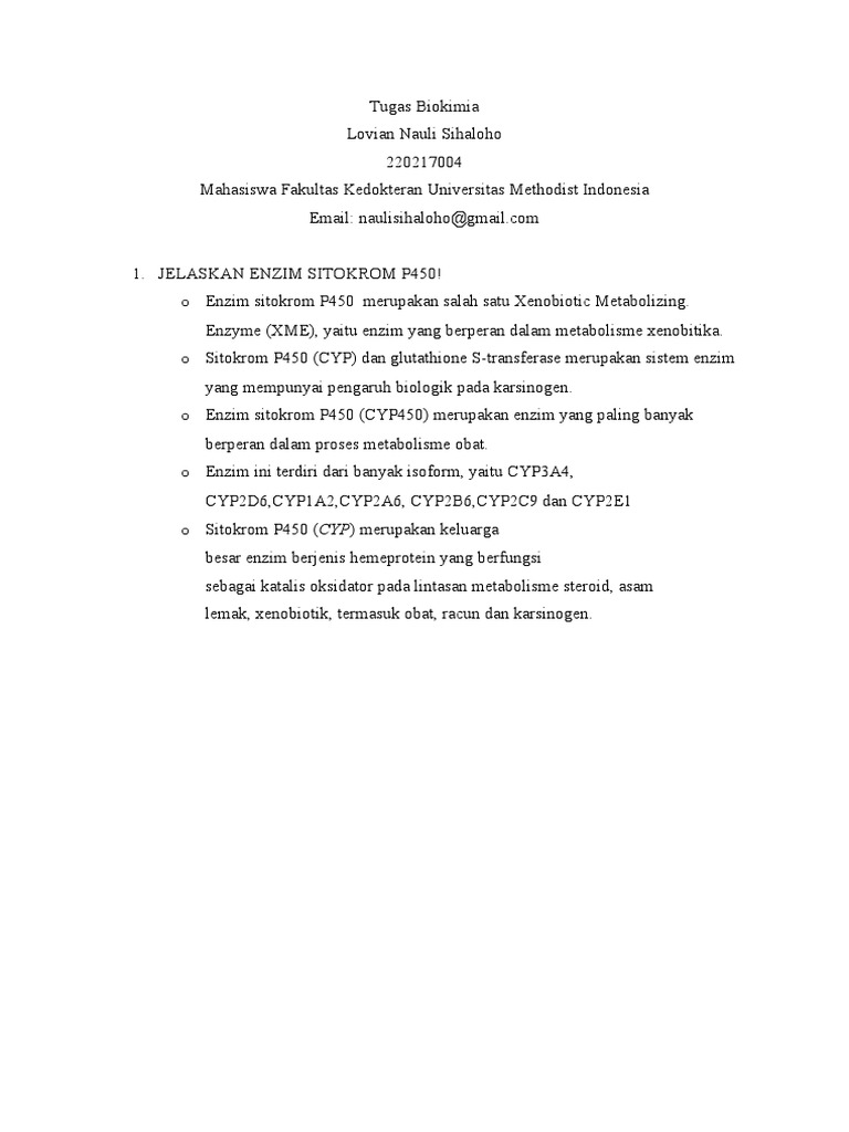 Enzim Sitokrom P450 | PDF