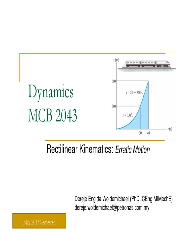 Rectilinear Kinematics Erratic Motion PDF | PDF | Acceleration | Velocity