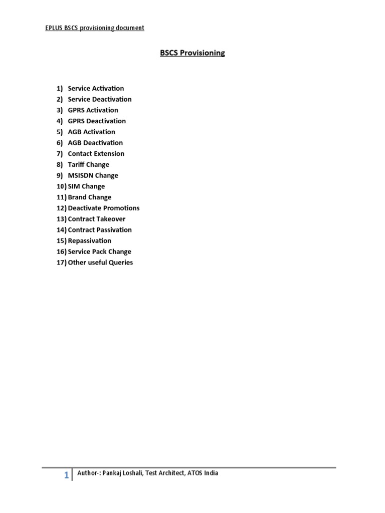 BSCS Provisioning V1 | Download Free PDF | Information Technology Management | Data Management