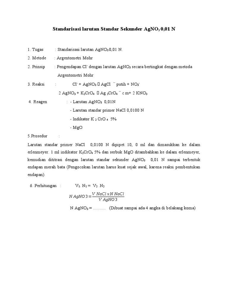Standarisasi Larutan AgNO3 | PDF