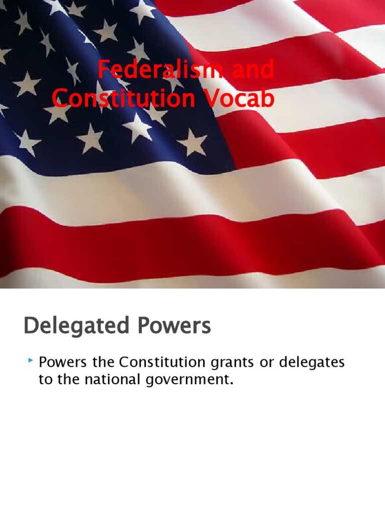 Vocab | PDF | Necessary And Proper Clause | Federal Government Of The ...