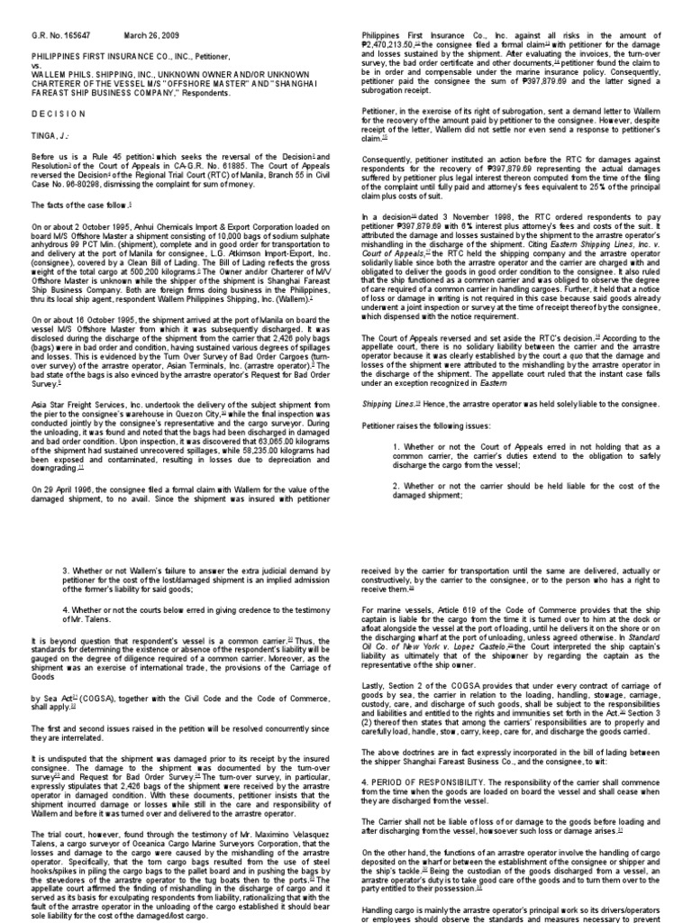 Phil First | PDF | Cargo | Common Carrier