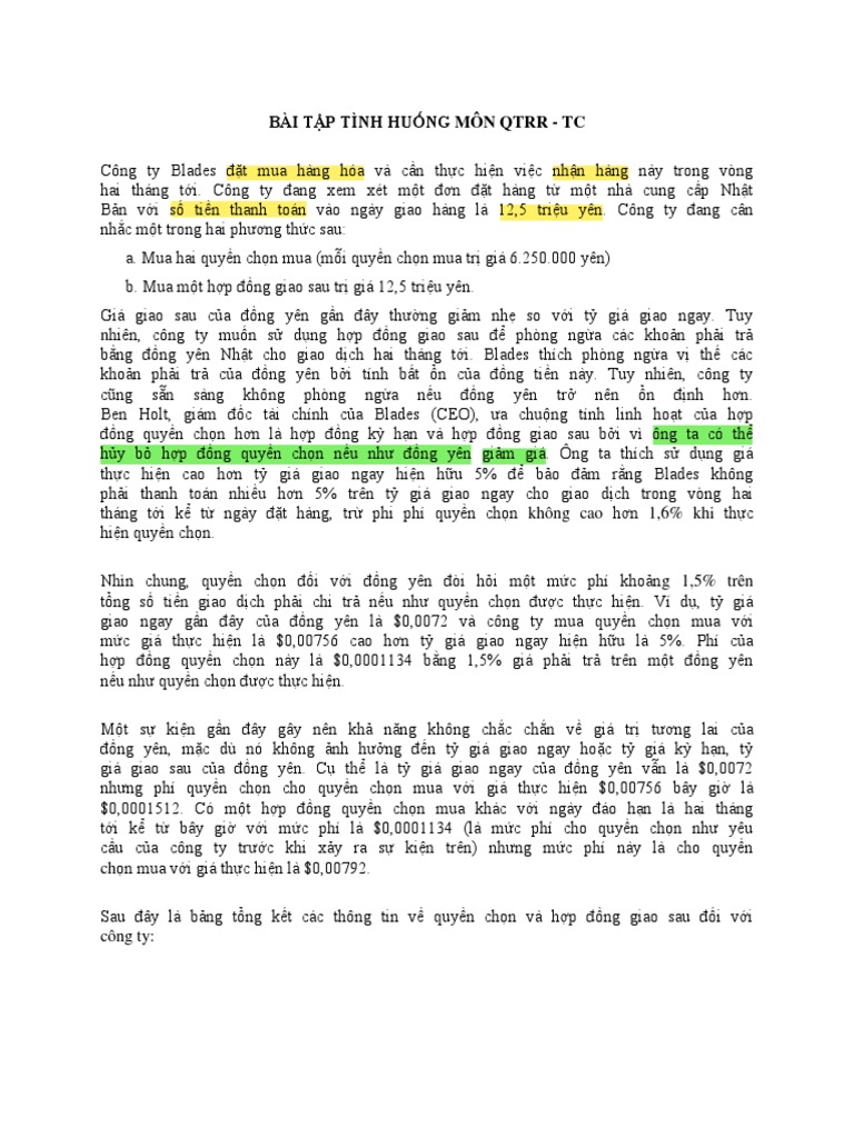 2020 - Bai Tap Tinh Huong Quyen Chon | PDF