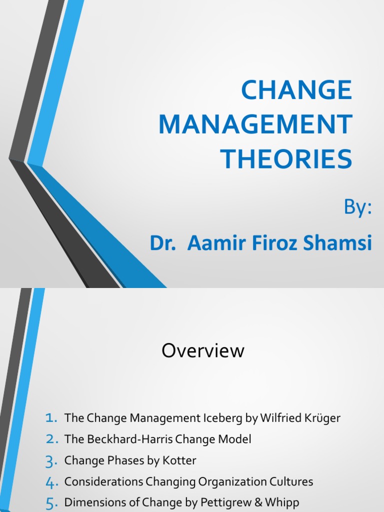 KUBS - Chapter 4 - Change Management Theories | PDF | Organizational ...