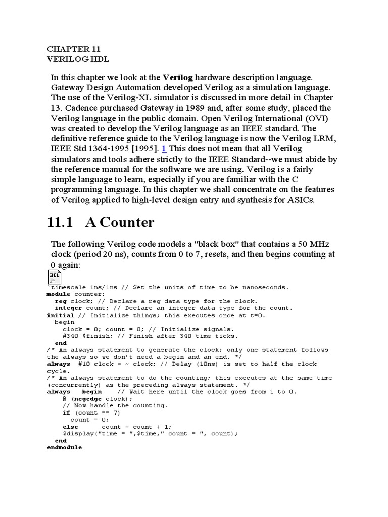 11verilog HDL | PDF | Hardware Description Language | Theoretical ...