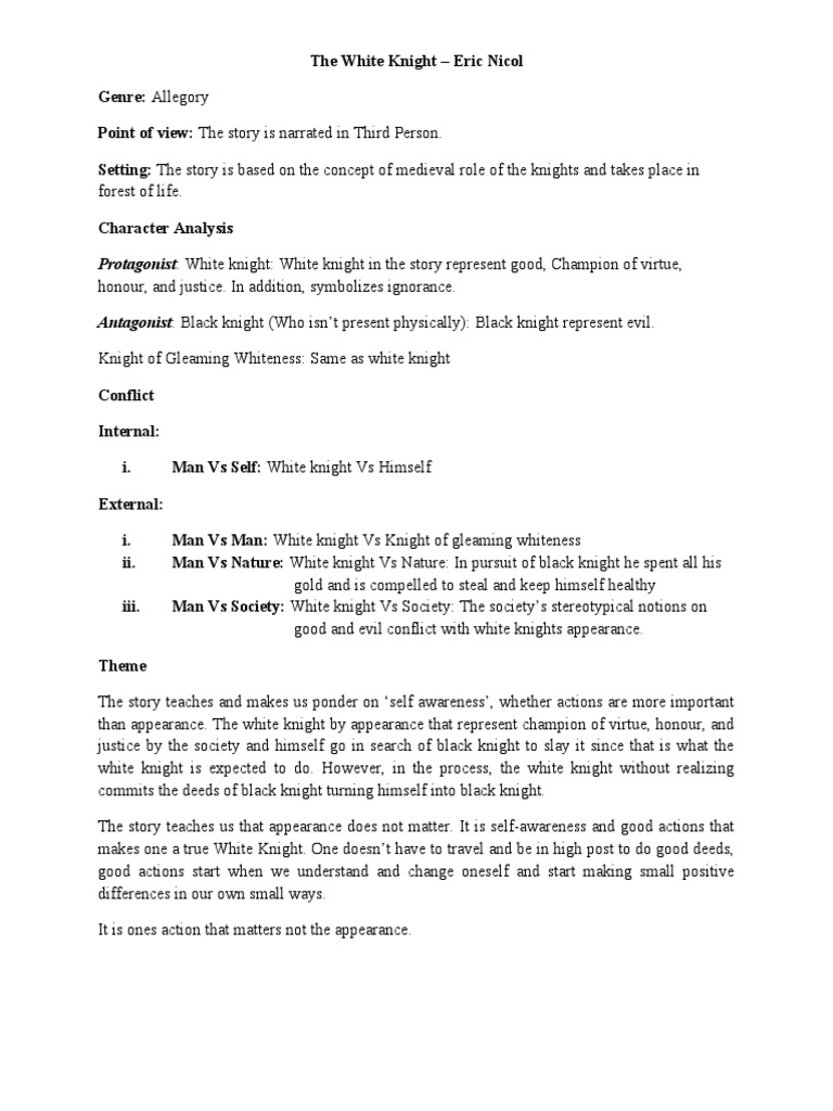 The White Knight - Eric Nicol | PDF