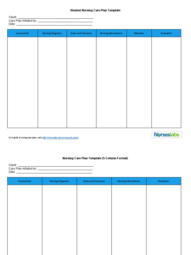 Nursing Care Plan Templates and Formats | PDF | Business