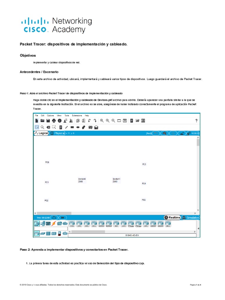 2.1.1.2 Packet Tracer - Deploying and Cabling Devices - En.es | PDF ...