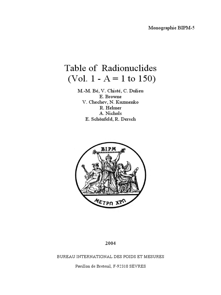 Table of Radionuclides | PDF | Radionuclide | Radioactive Decay