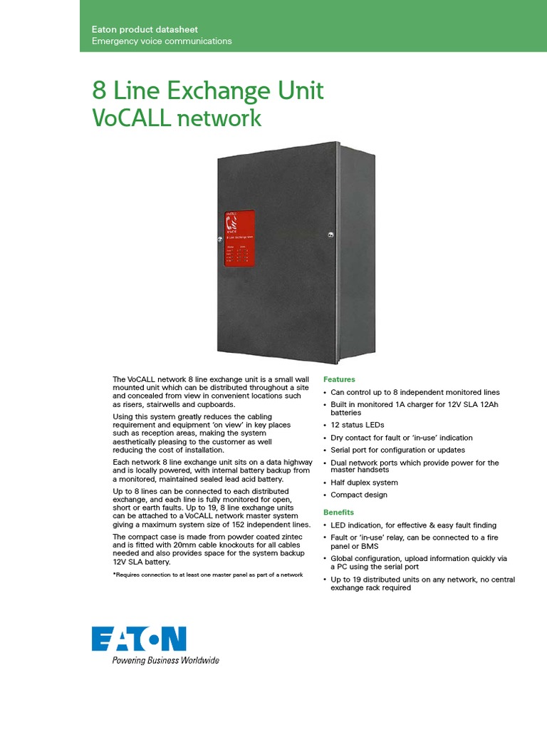 8 Line Exchange Unit: Vocall Network | PDF | Alternating Current ...