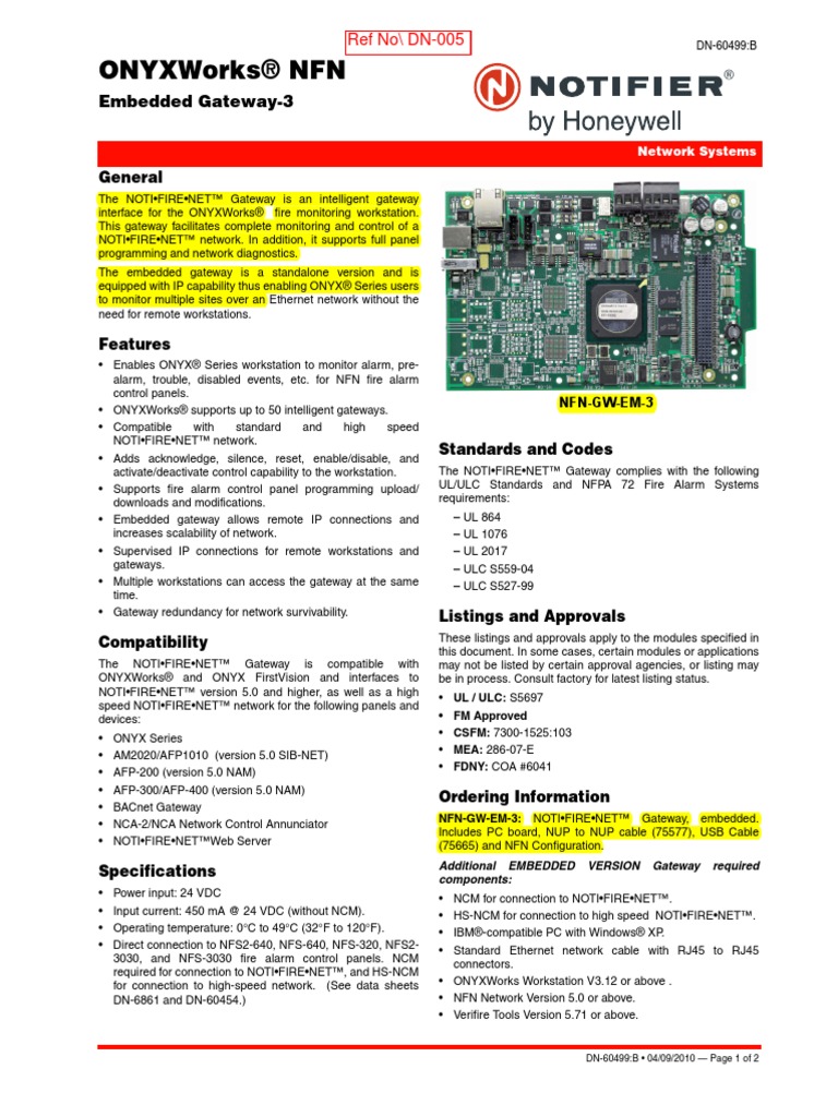 Onyxworks® NFN: Embedded Gateway-3 | PDF | Computer Network | Gateway ...