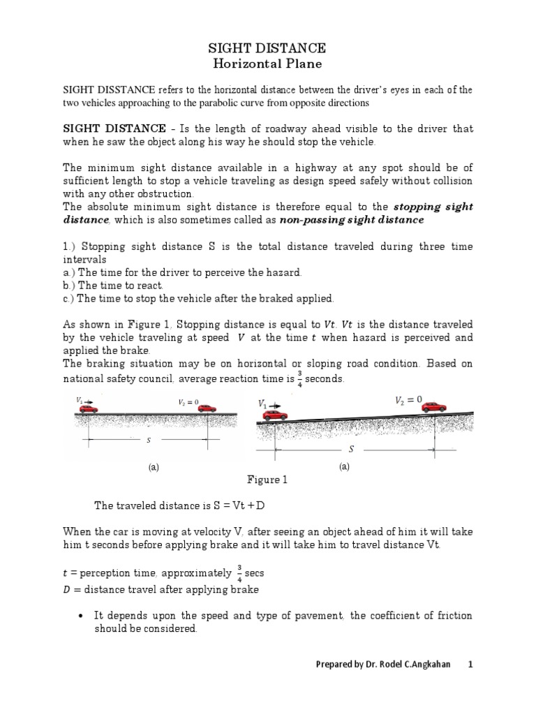 Roadway Sight Distance Guide | PDF | Transport | Transportation Engineering