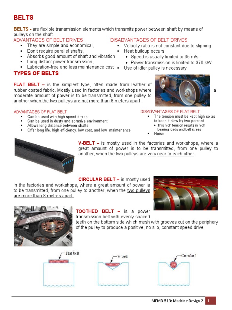 Belts Lecture | PDF | Belt (Mechanical) | Mechanical Engineering
