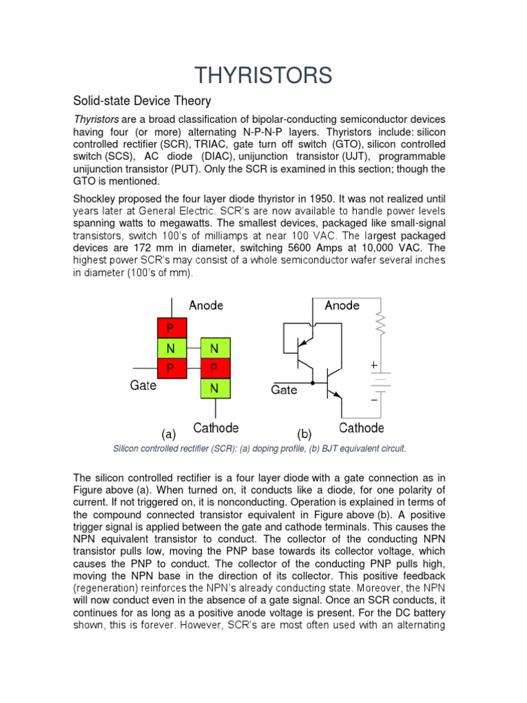 An In-Depth Look at Silicon Controlled Rectifiers and Other Thyristor ...