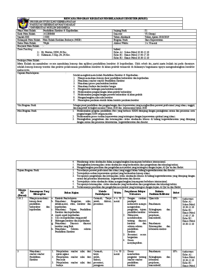 Silabus Pendidikan Karakter | PDF