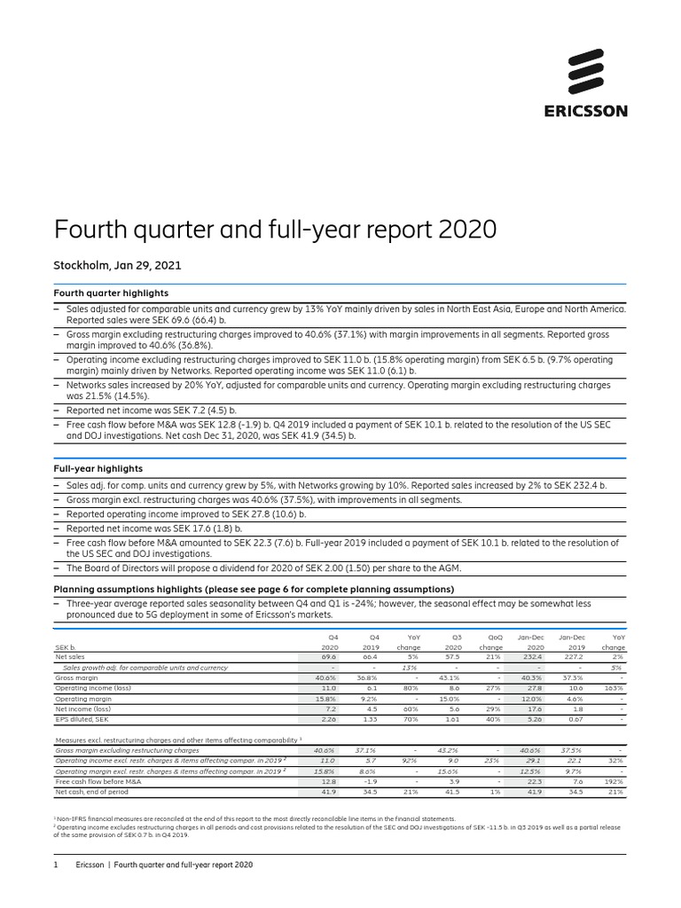 Ericsson Pdf Revenue Research And Development
