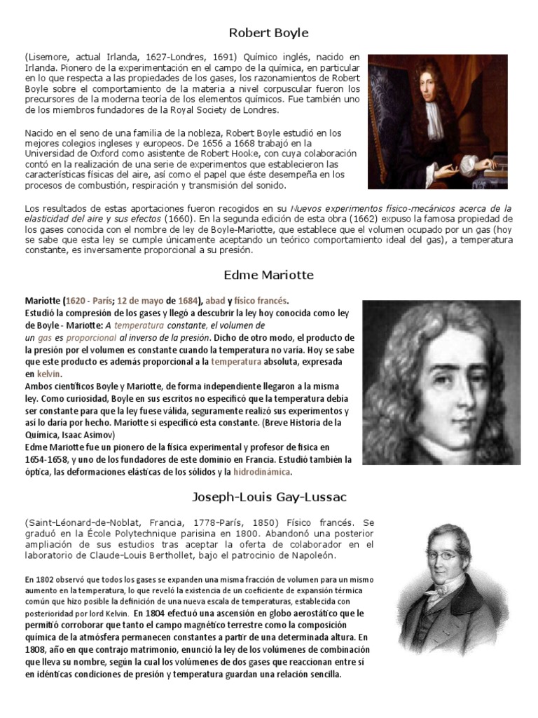 Biografía resumida de Robert Boyle | PDF | Historia