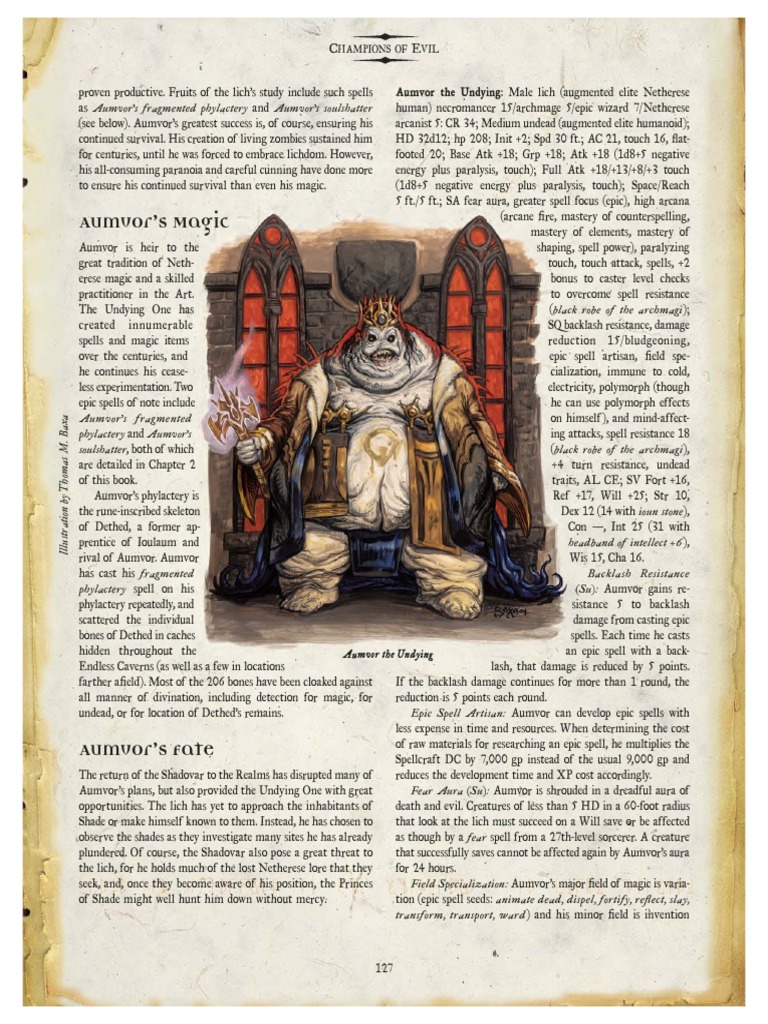 Aumvor's Magic: Aumvor The Undying: Male Lich (Augmented Elite ...