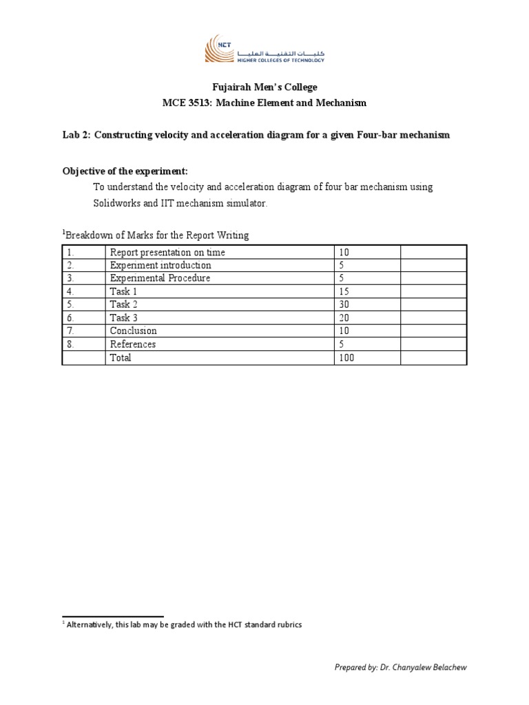 Velocity and Acceleration in Four-Bar Mechanism | PDF | Velocity ...