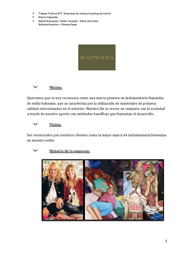 Rapsodia | PDF | Marca | Moda