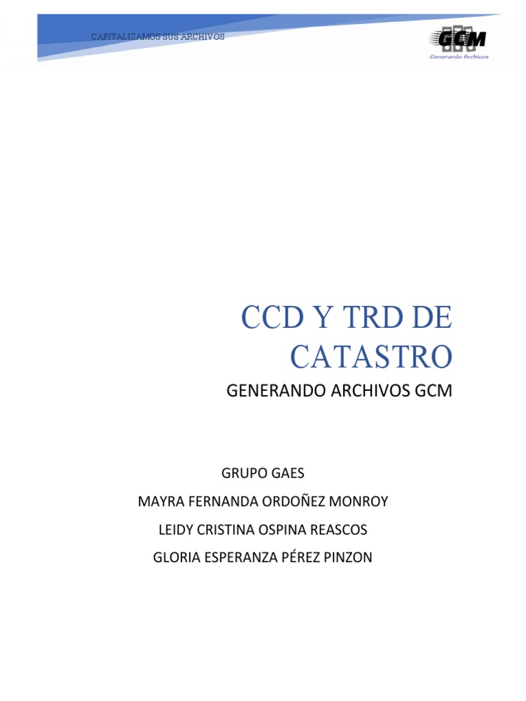 CCD y TRD de Catastro | PDF | Ciencias de la Información | Edad de información