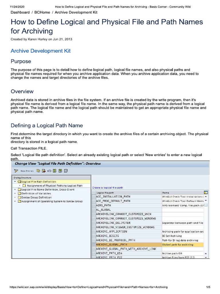 SAP Logical File Path Management | PDF | Science & Mathematics ...