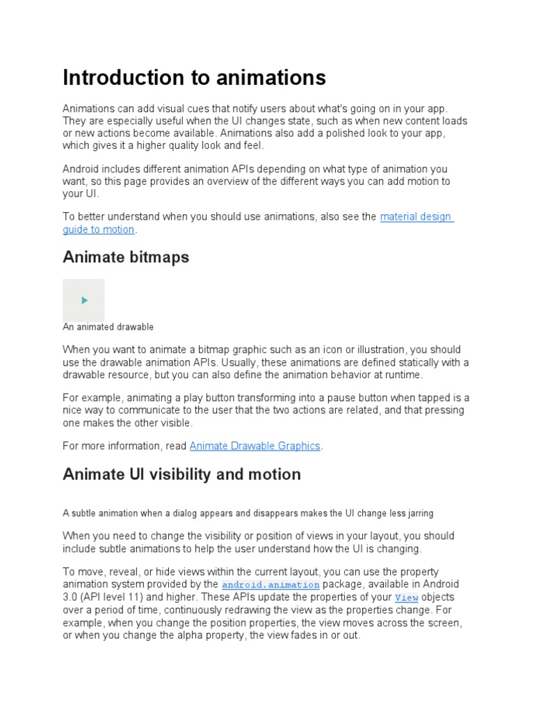 Introduction To Animations and Drawable, Layout | PDF | Class (Computer ...