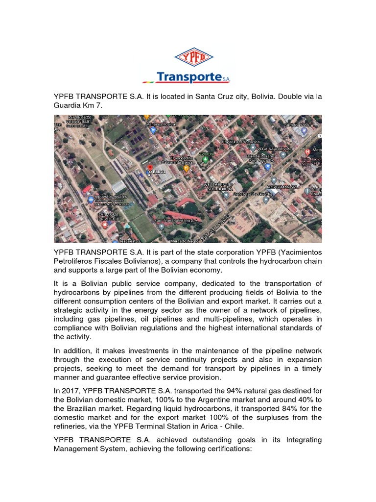YPFB Transporte | PDF | Bolivia | Economies