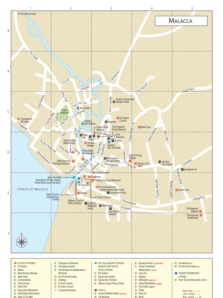 Map Malacca Town | PDF