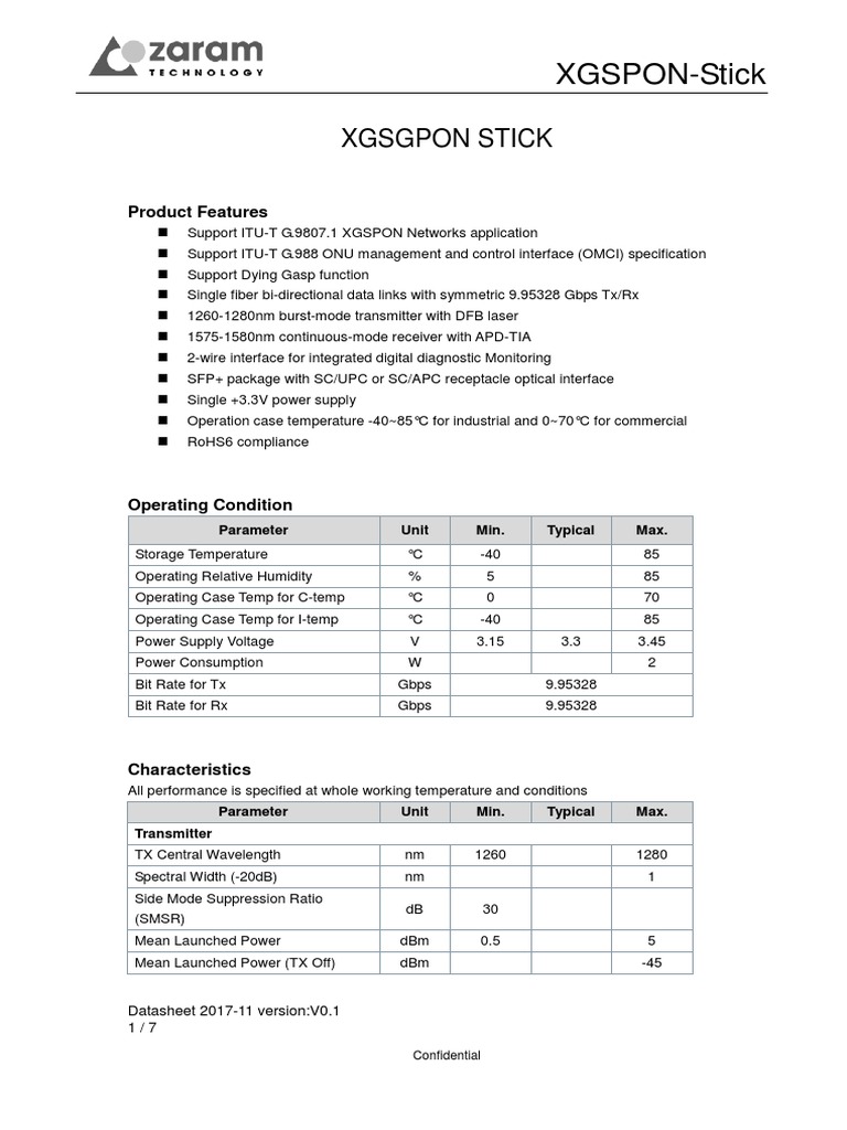 Zaram Xgspon Stick Ds v0.1 20171204 | PDF | Fiber Optic Communication ...