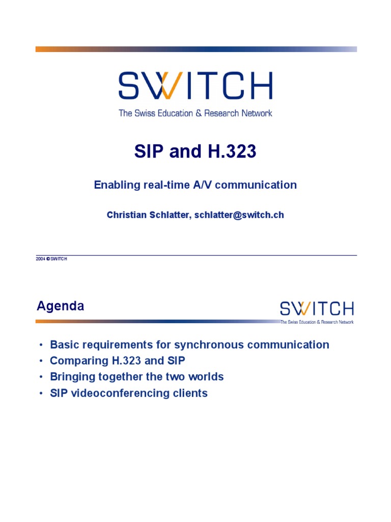 SIP and H.323: Enabling Real-Time A/V Communication | PDF | Session ...