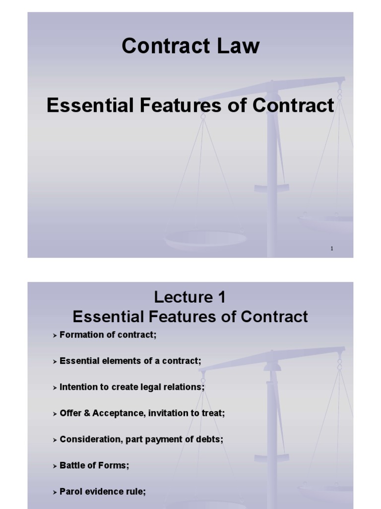 Essential Contract Law Features | PDF | Offer And Acceptance ...