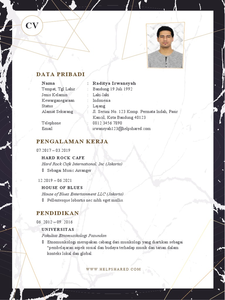 Contoh CV 6 | PDF | Ilmu Sosial