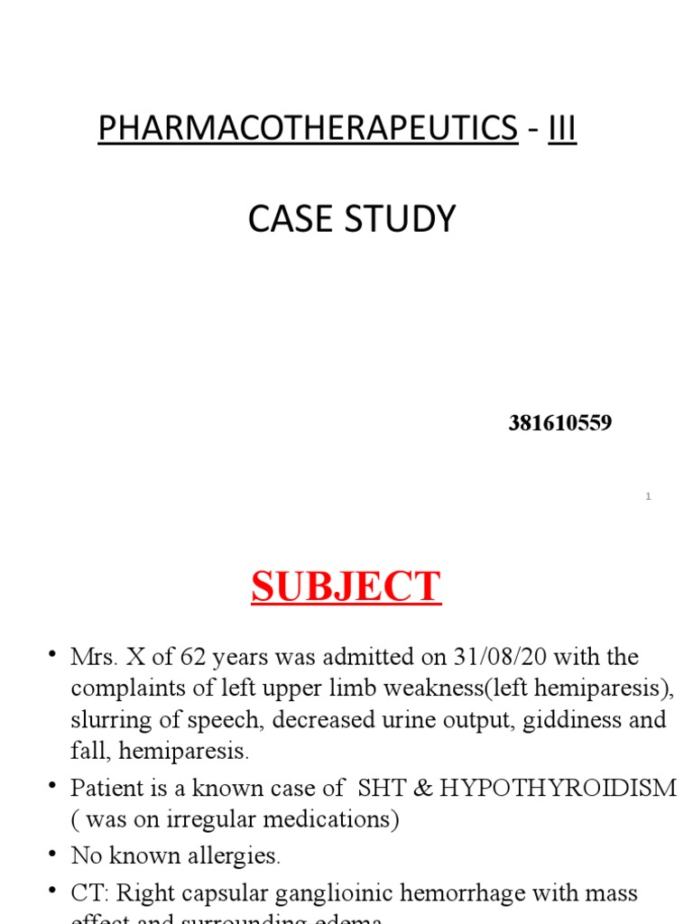 Case Study | PDF | Dose (Biochemistry) | Chemistry