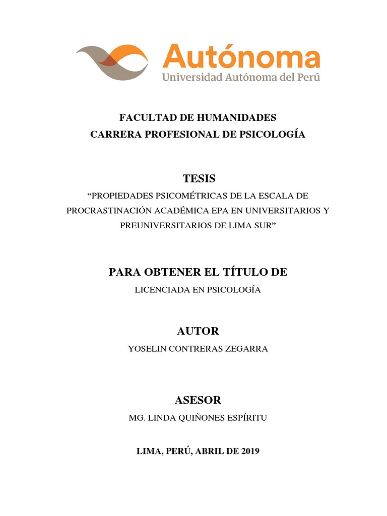 Contreras Zegarra, Yoselin | PDF | Validez (Estadísticas) | Terapia ...