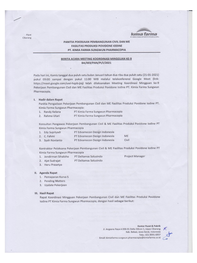 Risalah Meeting | PDF