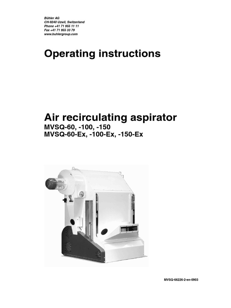 Operating Instructions: MVSQ-60, - 100, - 150 MVSQ-60-Ex, - 100-Ex ...