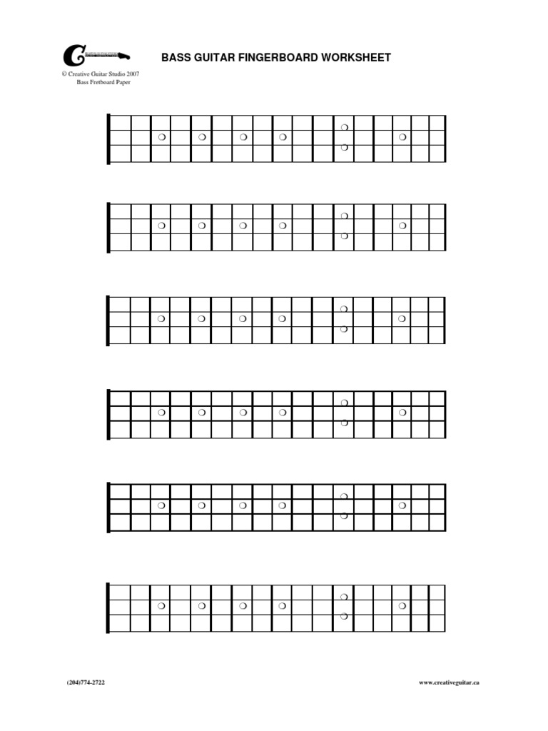 Bass Guitar Fingerboard Worksheet | PDF
