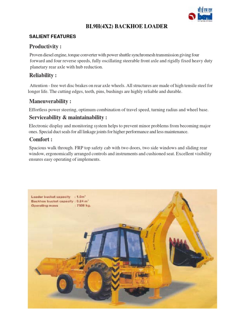 bl9h (4x2) | PDF | Loader (Equipment) | Transmission (Mechanics)