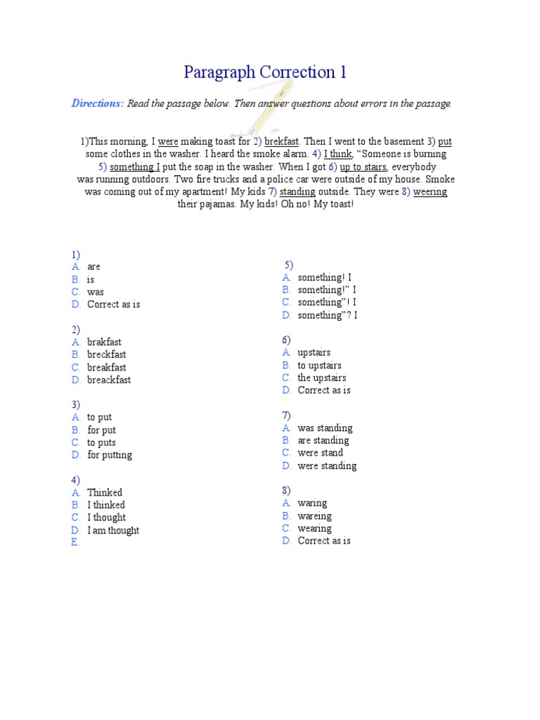 Paragraph Correction | PDF