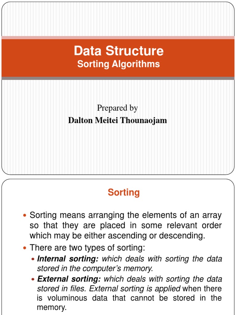 Data Structure: Sorting Algorithms | Download Free PDF | Computer Data | Applied Mathematics